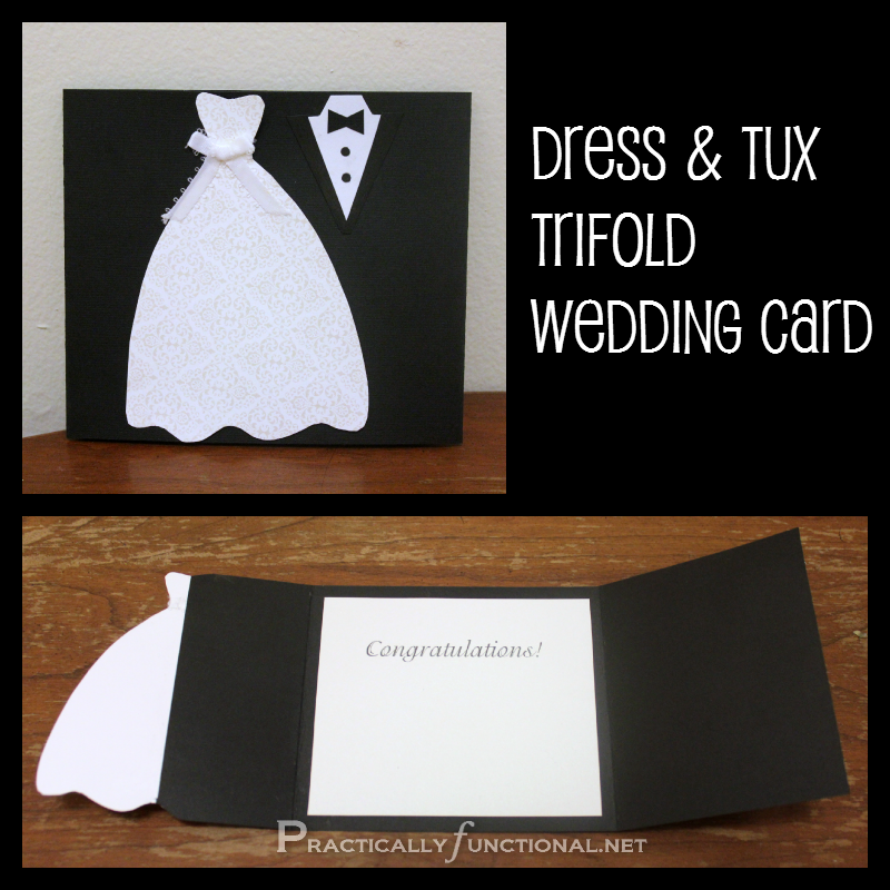 DIY Wedding Card Dress Tux Trifold Printable Practically DIY Wedding Card Dress Tux Trifold Printable Practically