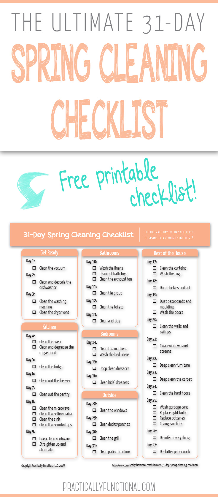 Printable Spring Cleaning List Printable Spring Cleaning List